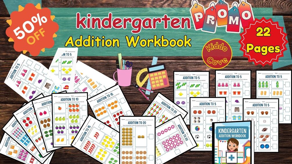 Addition Workbook - Kindergarten - Kiddo Cove