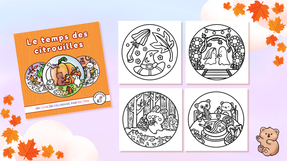 Le Temps des Citrouilles – Livre de coloriage numérique (FR)