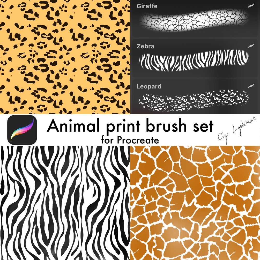 Animal print brush set for Procreate