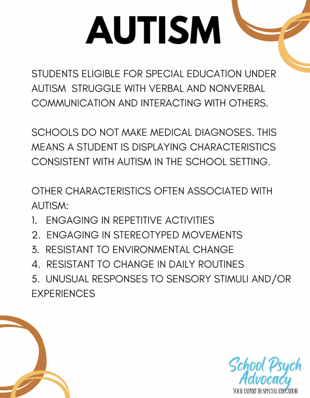 Special Education Eligibility Categories Handout