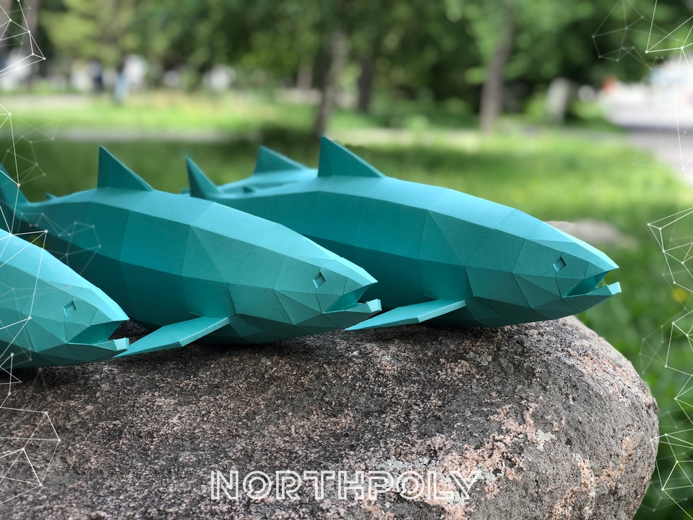 Papercraft Salmon 4 pieces, Fish, Pdf, Gurko, Pepakura, Template, 3D ...
