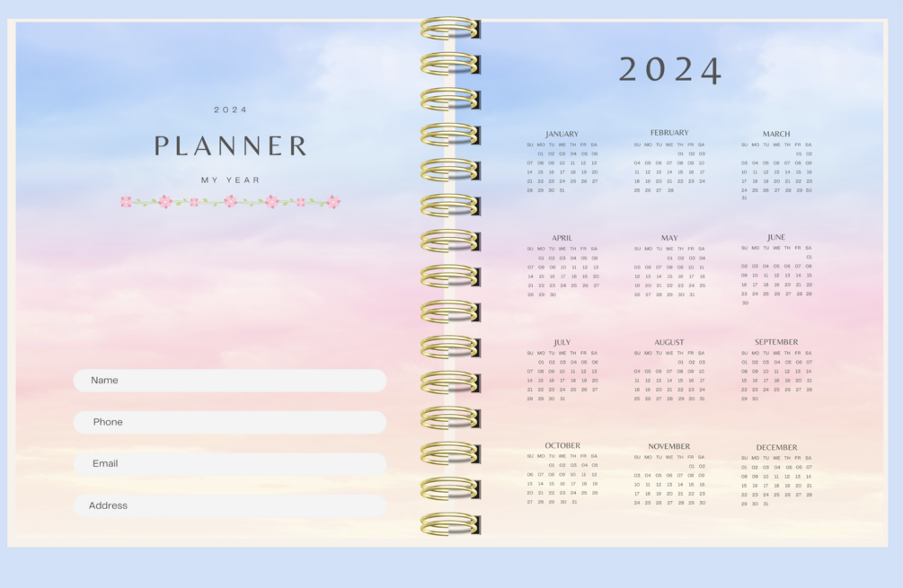 Floral Bliss Planner 2024