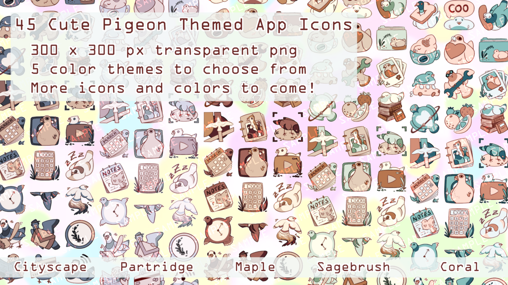 Cute Pigeon App Icons