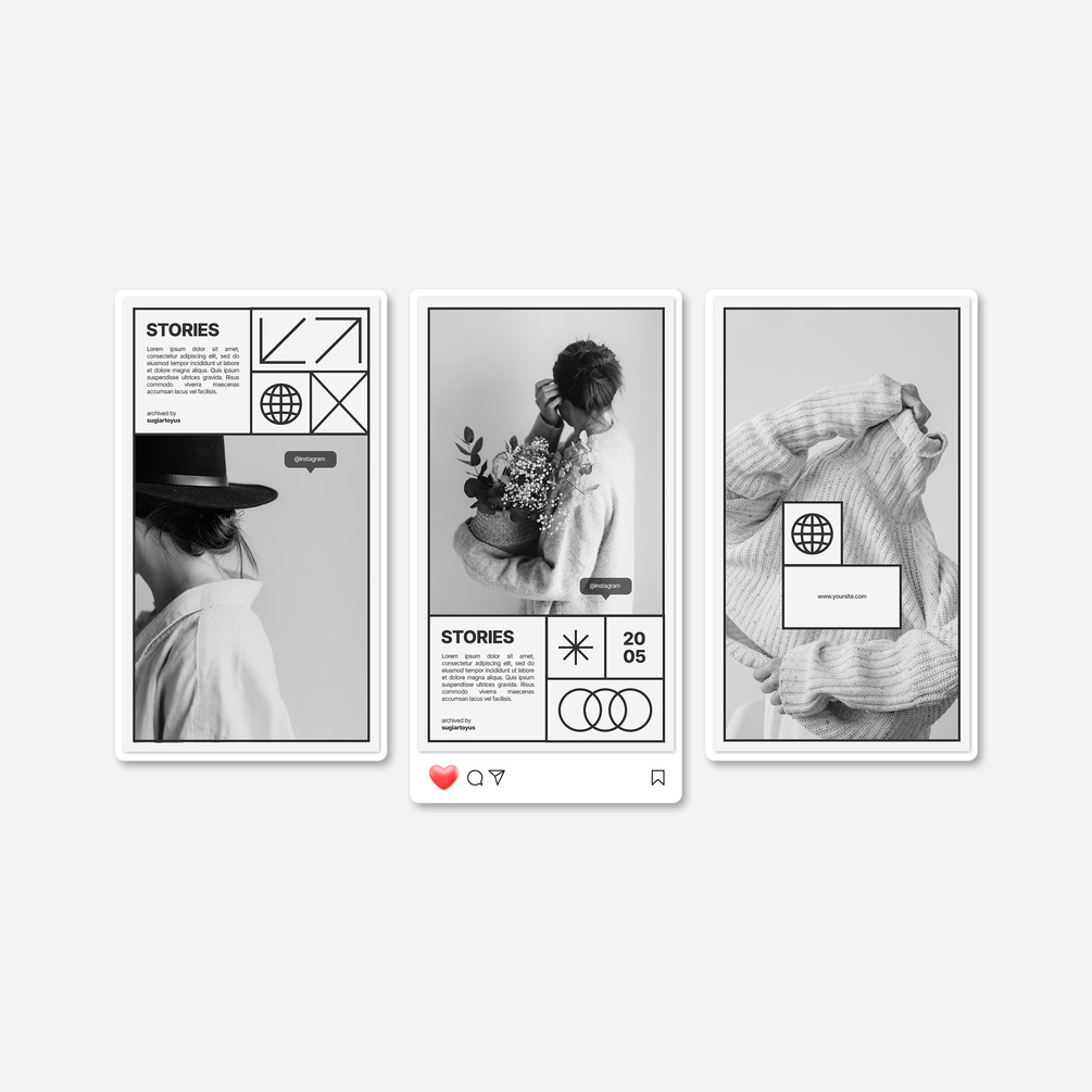 Simple Monochrome Instagram Story Template (PSD)