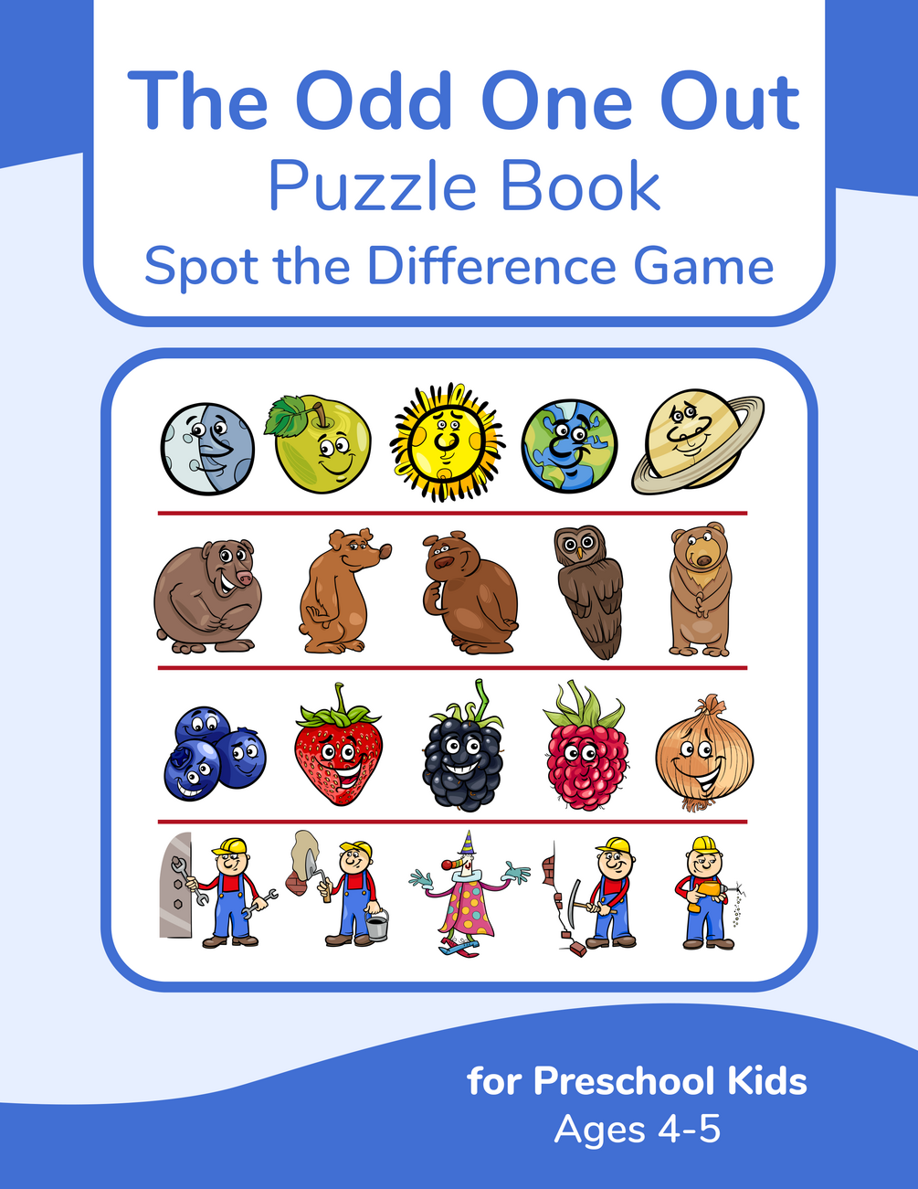 The Odd One Out Puzzle Book - Spot the Difference Game for Preschool ...