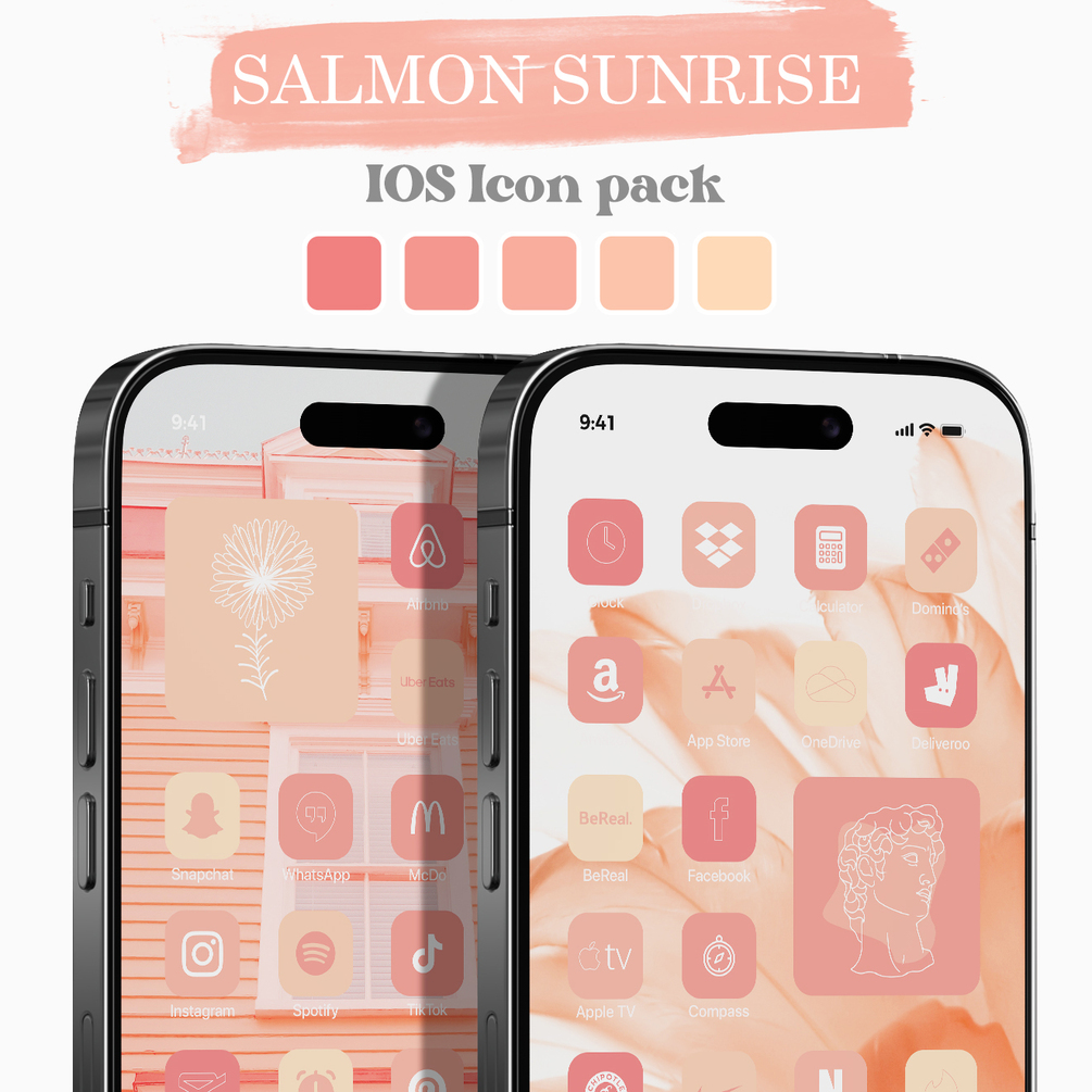 SALMON SUNRISE - iOS Icons Pack | iPhone iOS 16 App Aesthetic ...
