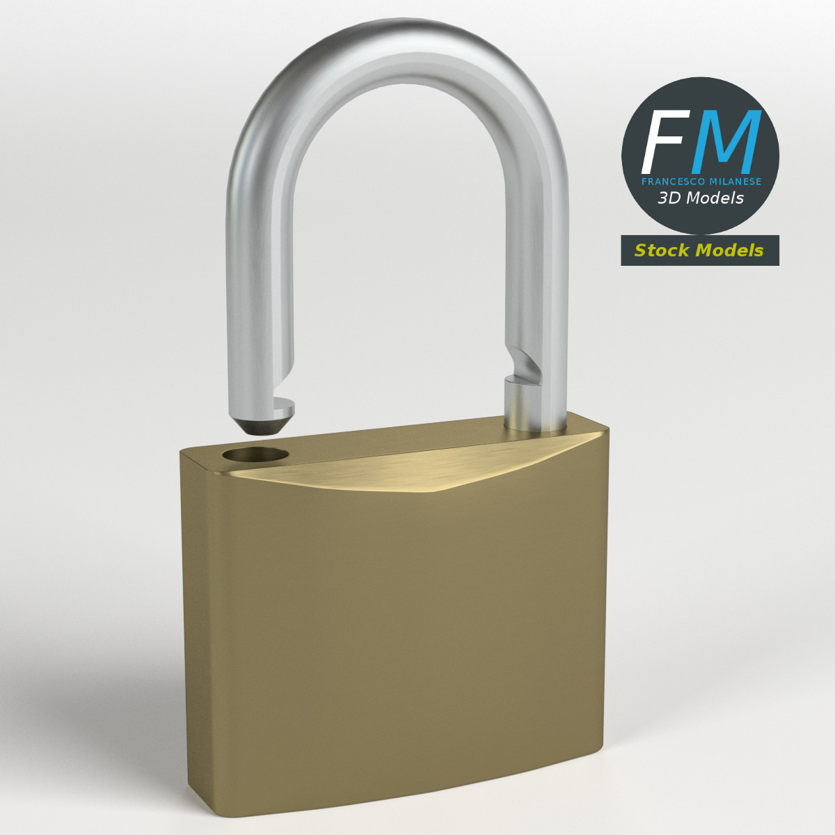 3D MODEL - Openable padlock