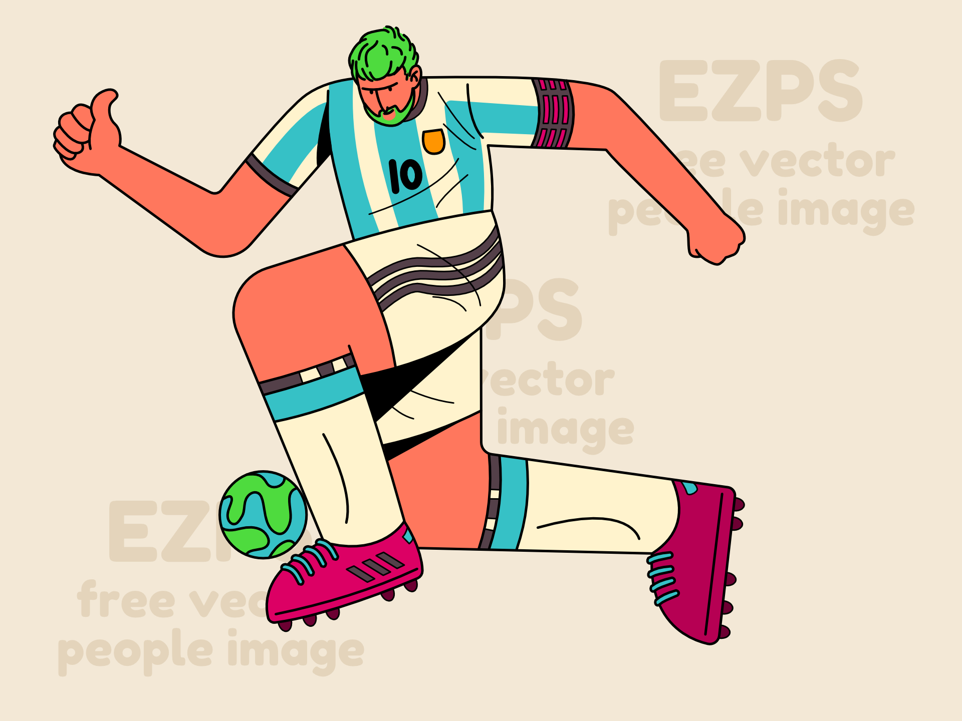 Free Vector Lionel Messi simple Character illustration