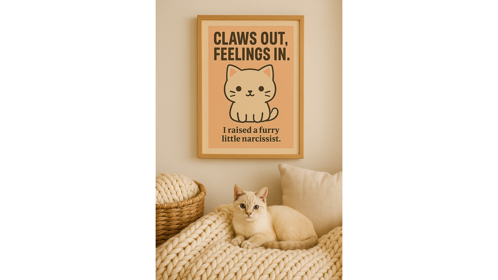 Claws Out, Feelings In – Funny Cat Poster for Pet Parents