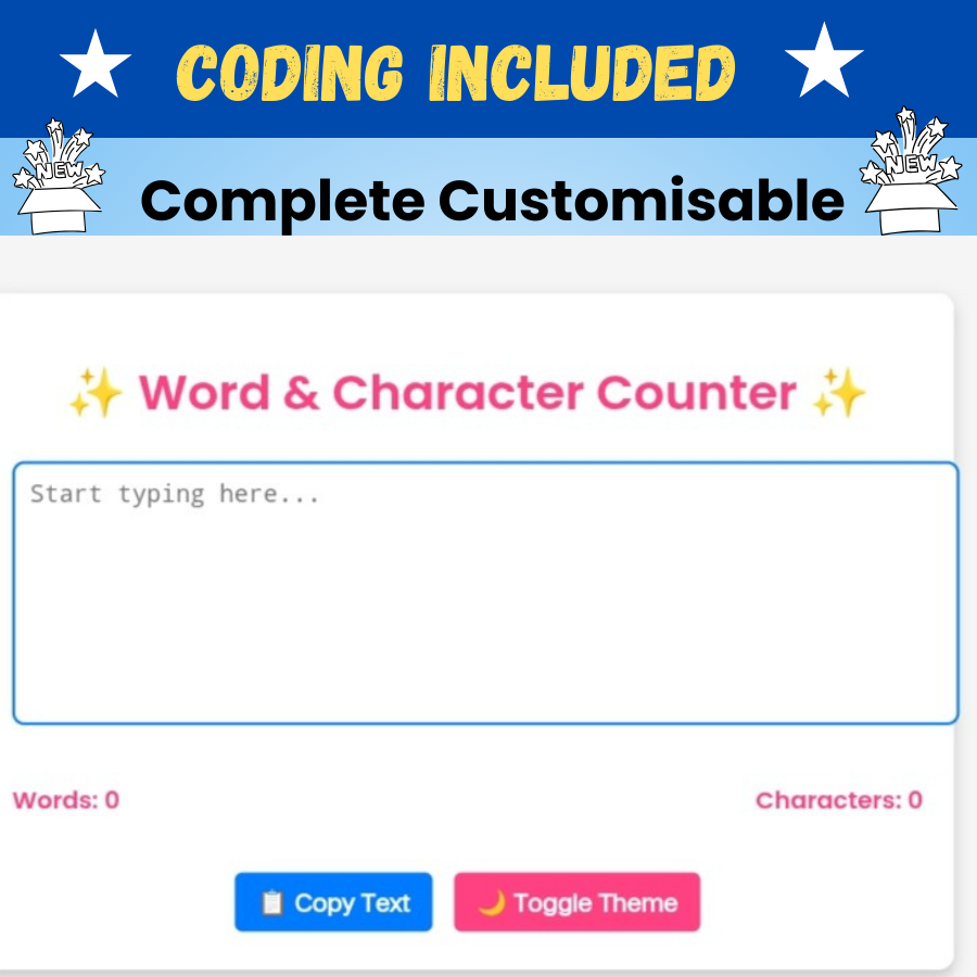 Word & Character Counter + Full Source Code!