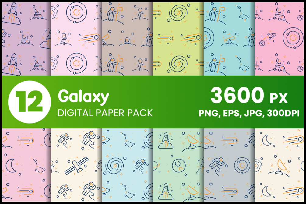 Galaxy 12 Digital Paper Set