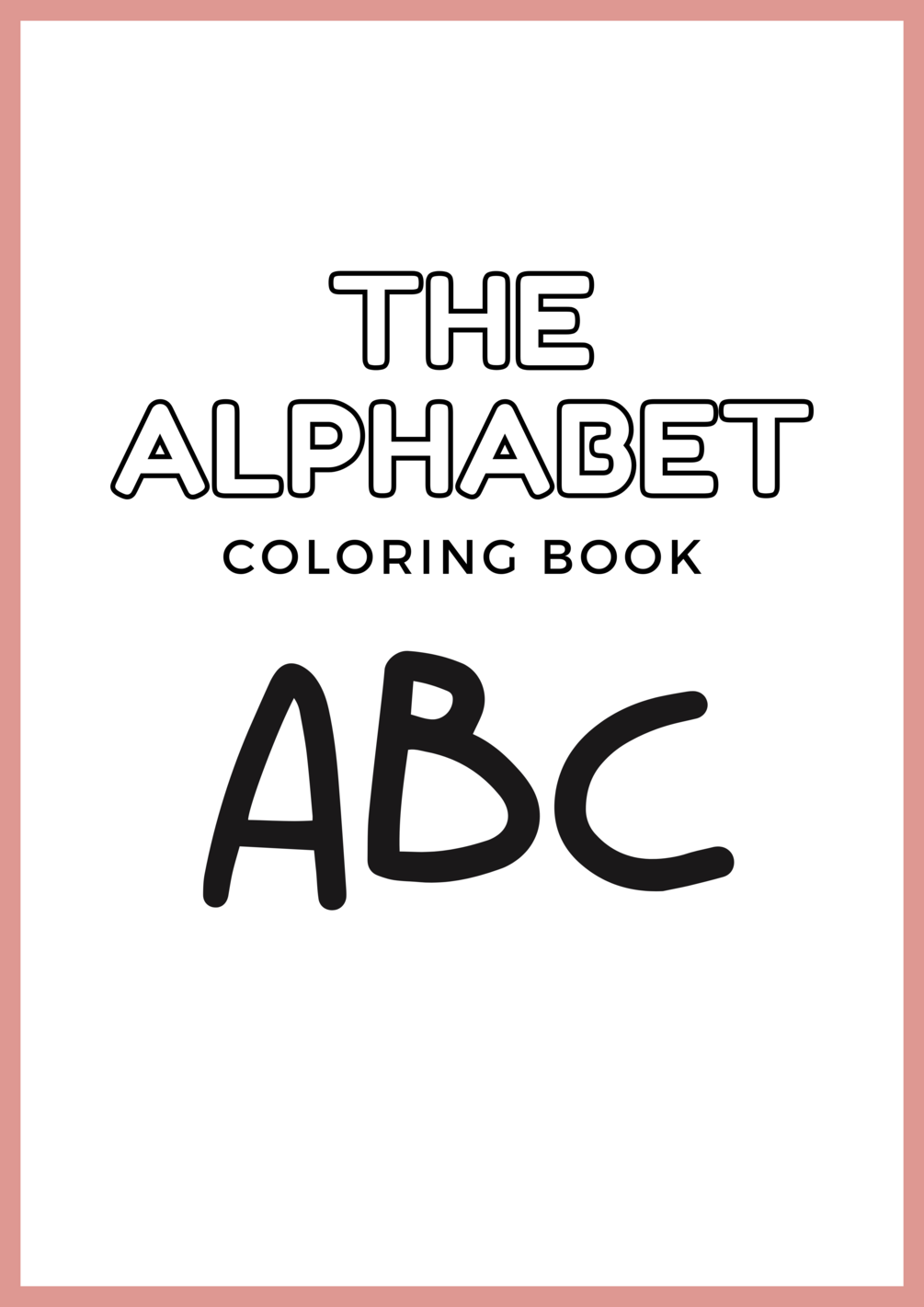 Pink-White Simple Alphabet Coloring Book