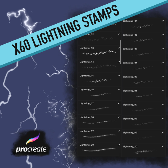 Procreate Stamps: Ignite your designs with our Lightning Stamps. Add ...