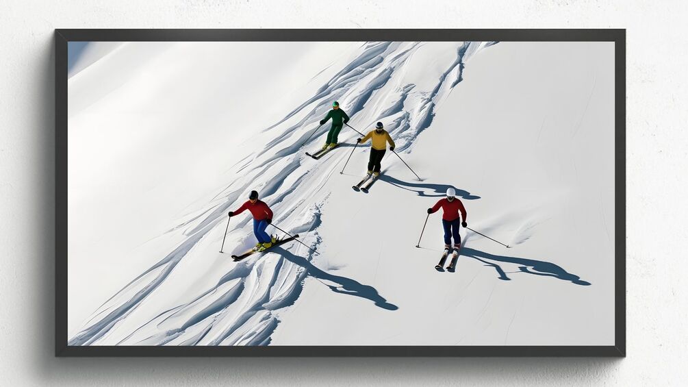 Abstract Winter Ski Art for Modern TV Frames | Vibrant Pop Art ...