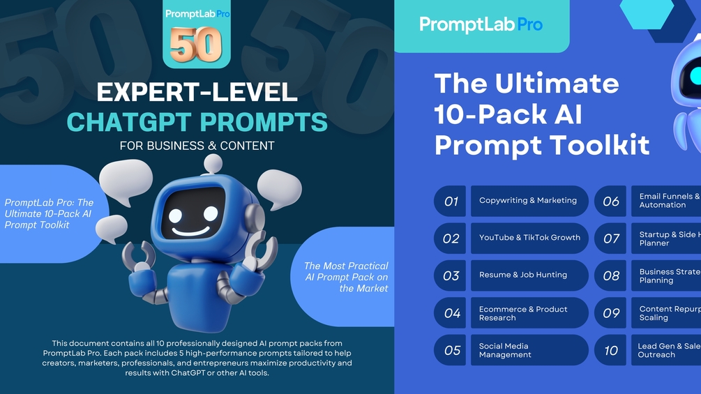 PromptLab Pro – 50 Expert ChatGPT Prompts for Business & Content