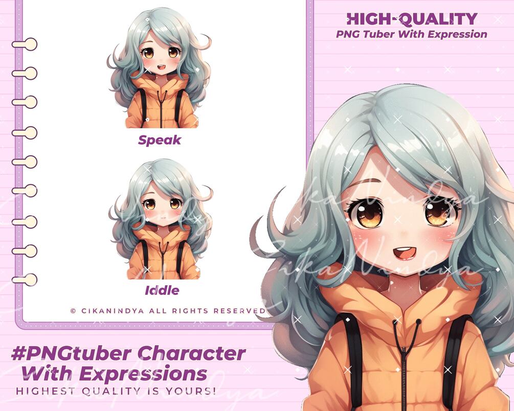 PNG Tuber | Fantasy Mini Whimsical Chibi Girl PNG Tuber for Streams ...