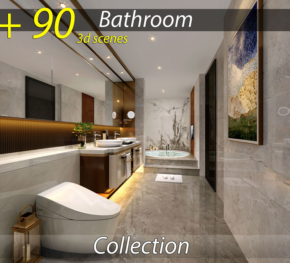 Bathroom interior 3d scene
