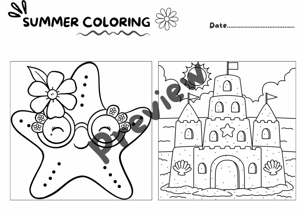 Summer Art packet (coloring, Symmetry, drawing) Boosts Reflection and ...