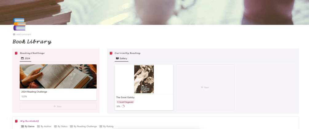 Notion Template: Book Library & Reading Challenge