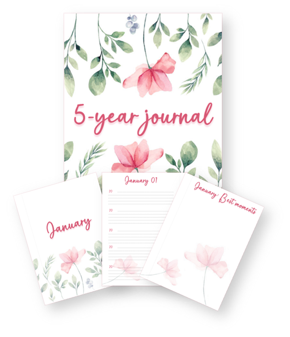 5-YEAR JOURNAL digital-printable-template