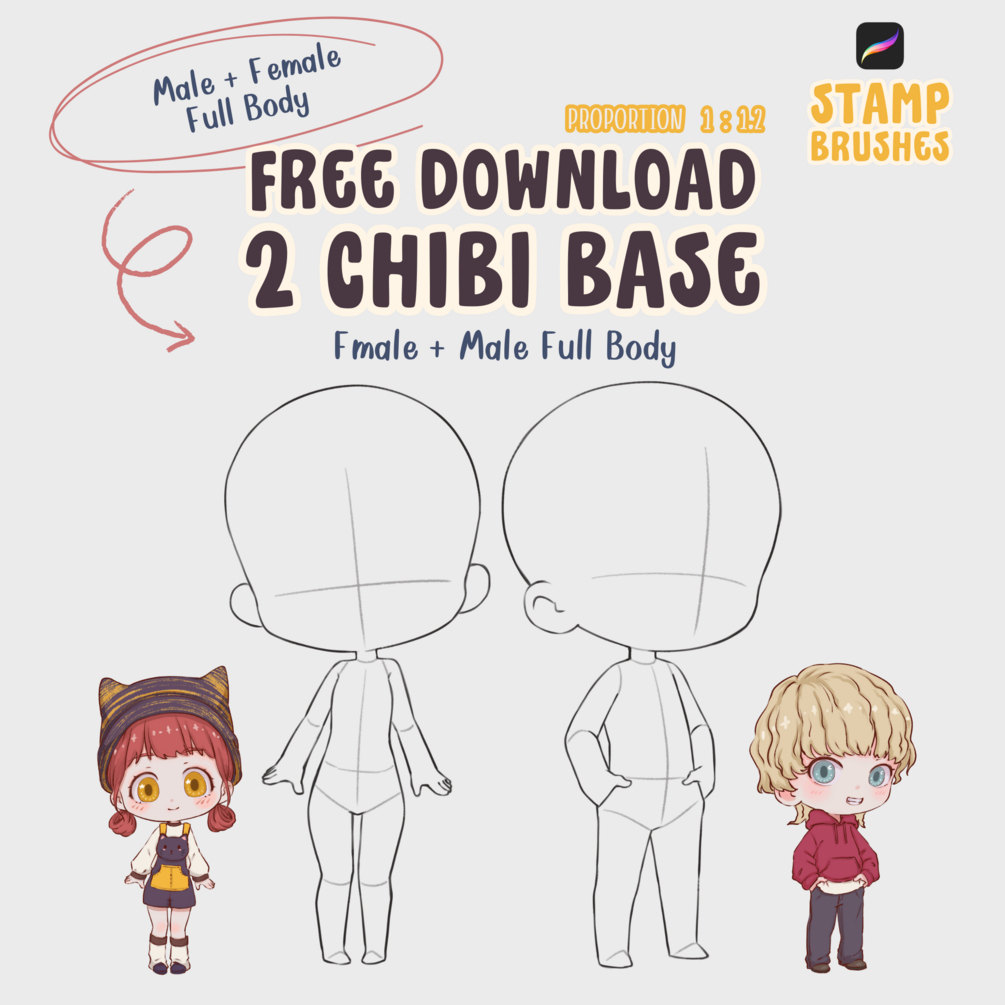 Free 2 Chibi Base Stamp Brushes