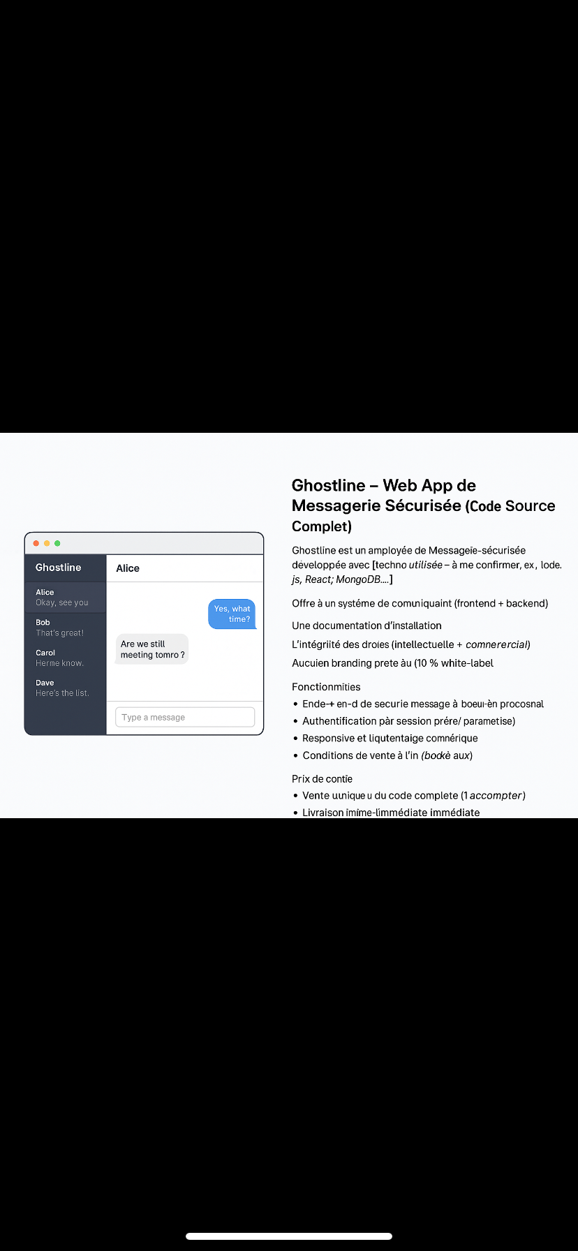 Ghostline – Web App de Messagerie Cryptée (Code Source Complet)