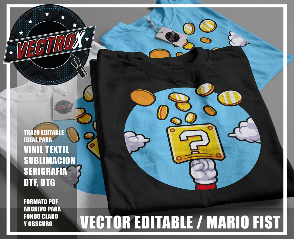 Vector Editable - Mario Fist