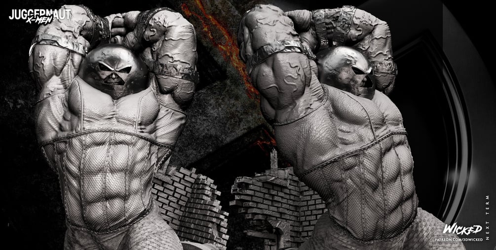 Wicked Marvel Juggernaut Sculpture: Tested and ready for 3d printing