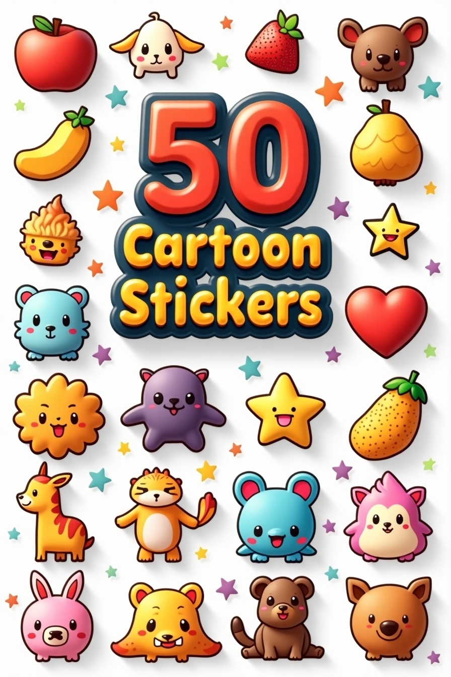 Best Bungle Sticker Mania! 50 Adorable 3D Cartoon Characters ...