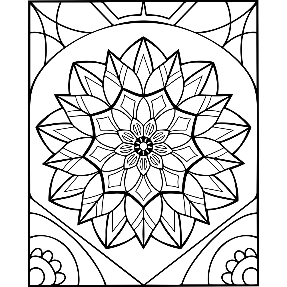 Printable mandala pattern coloring page