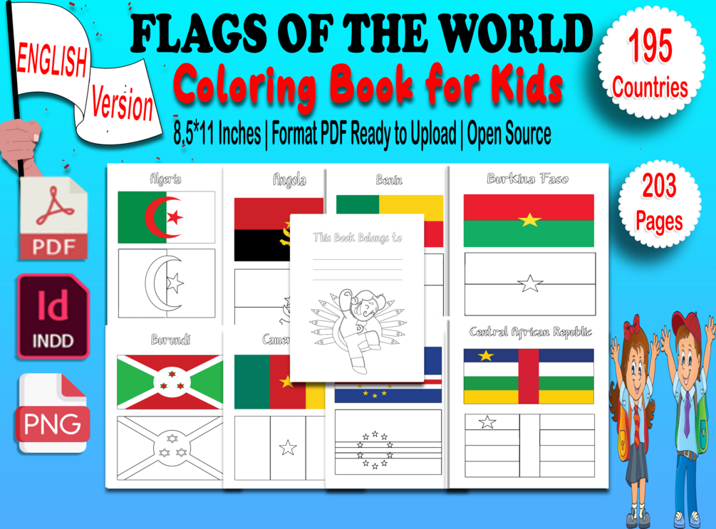 Flags Coloring Book for Kids| English Version
