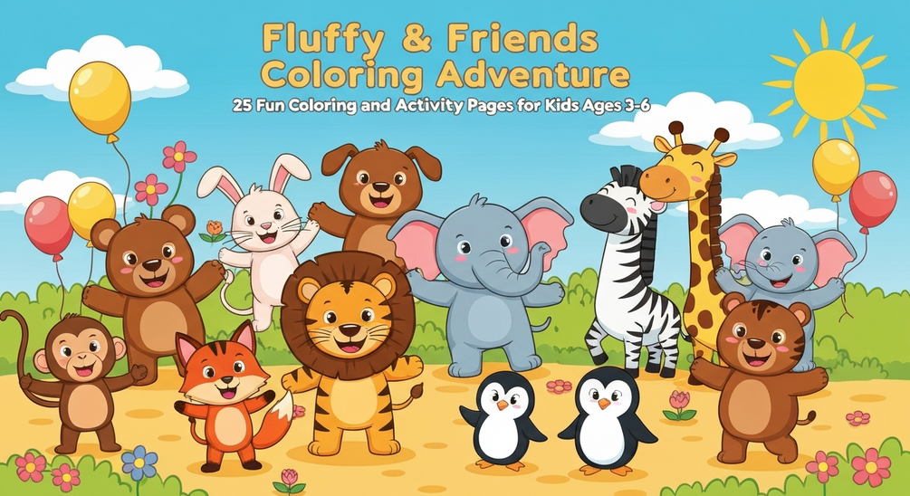 Fluffy & Friends Coloring Adventure: 25 Fun Coloring & Activity Pages ...