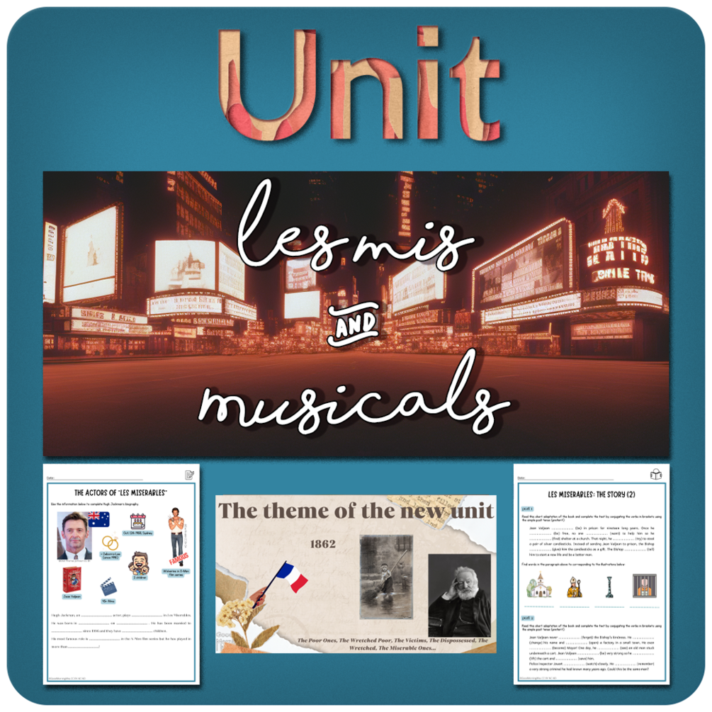 LES MIS AND MUSICALS – A complete unit for ESL students!
