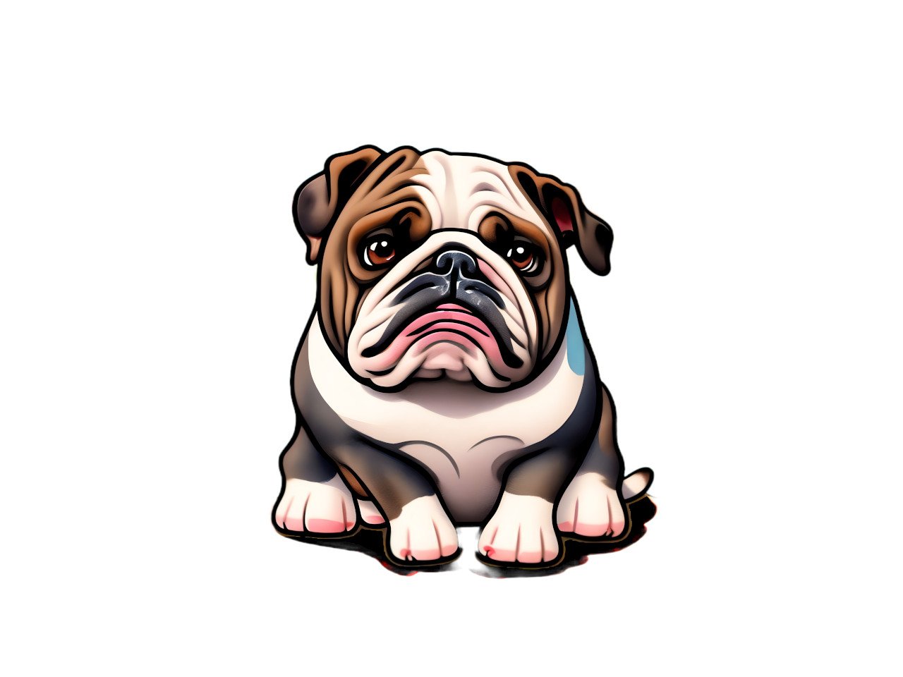 Cute Bulldog Clipart - 1 High Quality PNG - Digital Download