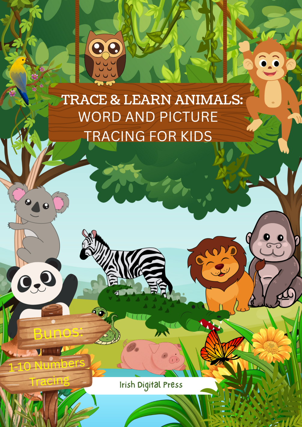 Trace & Learn Animals: Includes FREE Words and Numbers Tracing