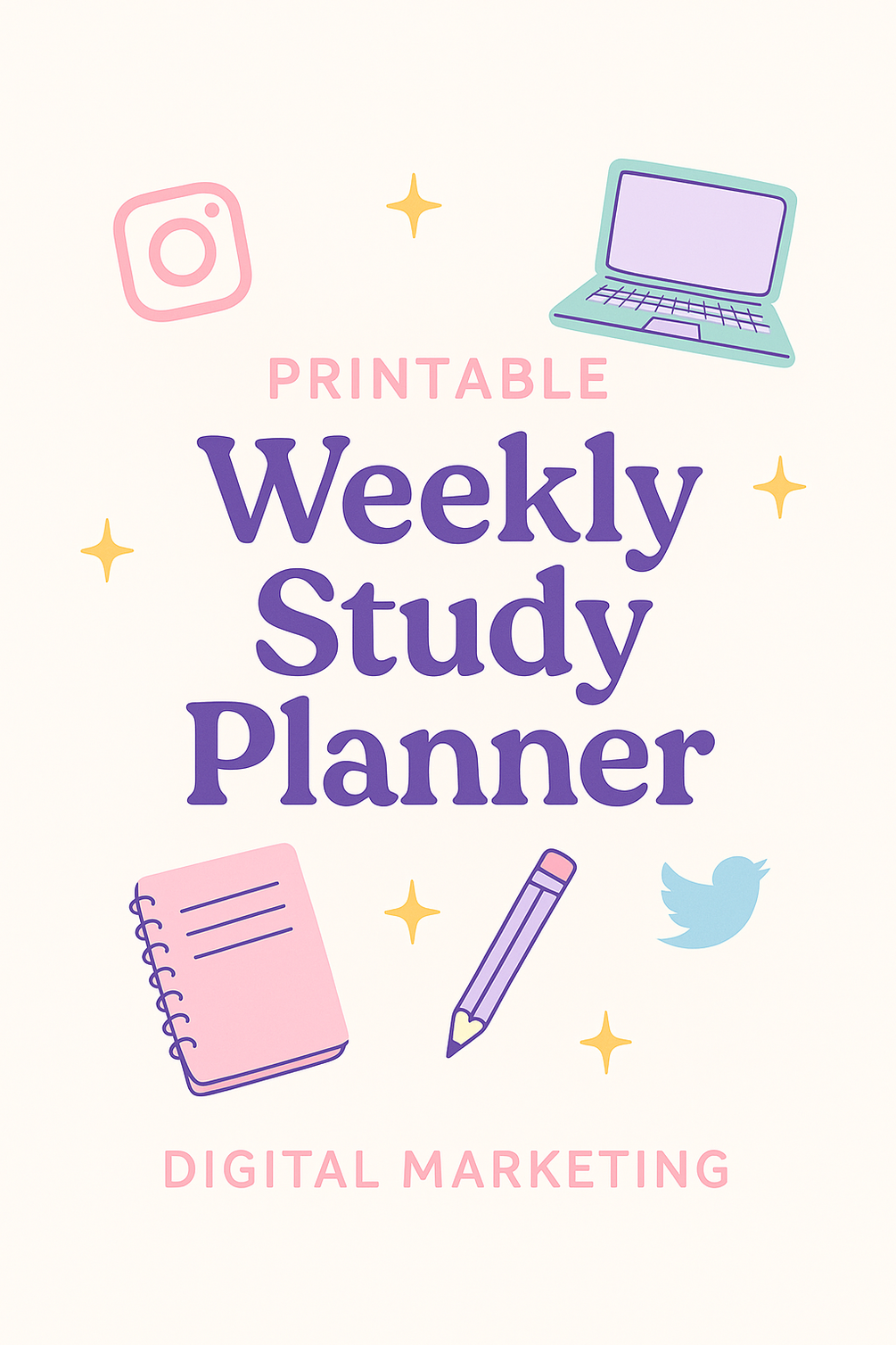 Weekly Study Planner - Printable PDF