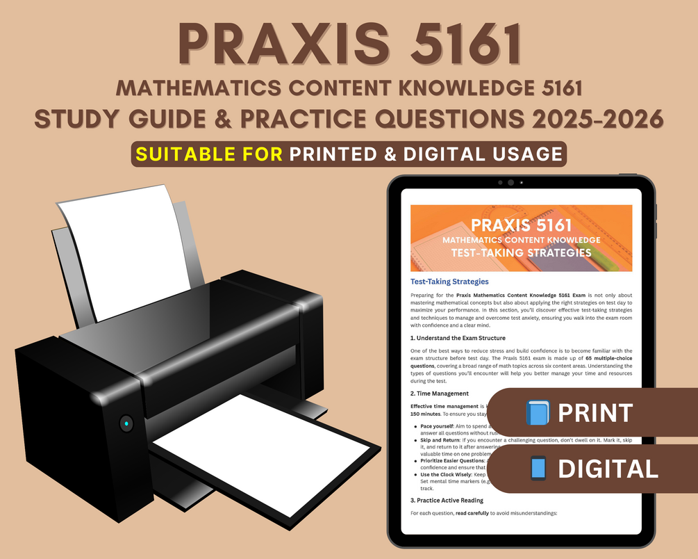 Praxis Mathematics Content Knowledge 5161 Study Guide 2025-2026: : In ...