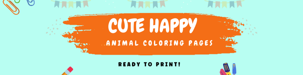 60+ Cute Happy Animal Coloring Page