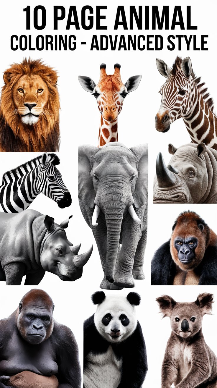 Animal Coloring Book: Fun and Learning with 10 Amazing Creatures