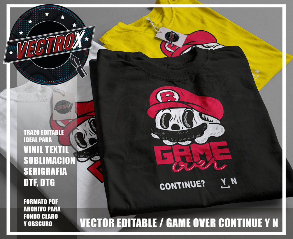 Vector Editable - Game Over Continue Y N