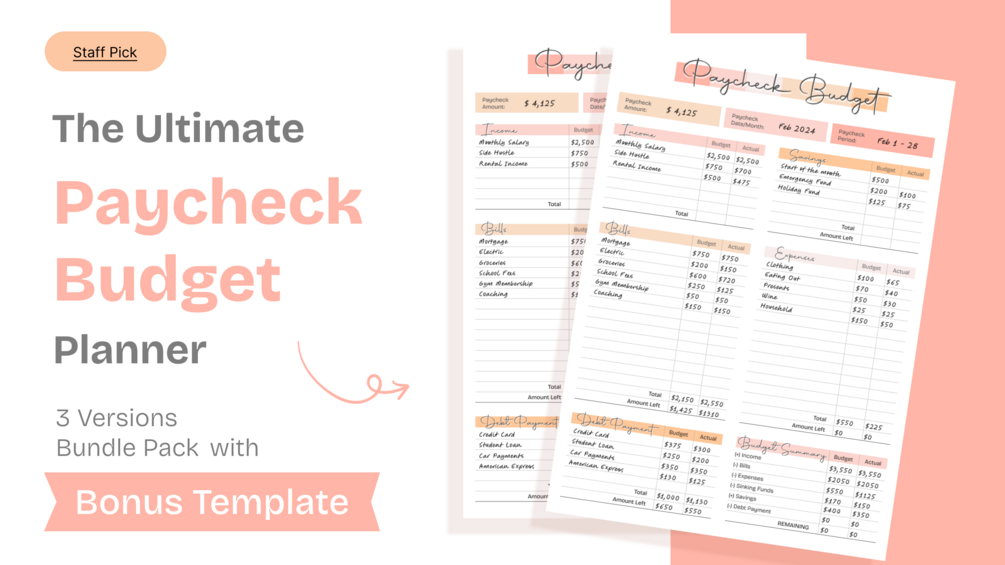 Paycheck Budget Planner, EDITABLE Budget by Paycheck Template, PDF ...