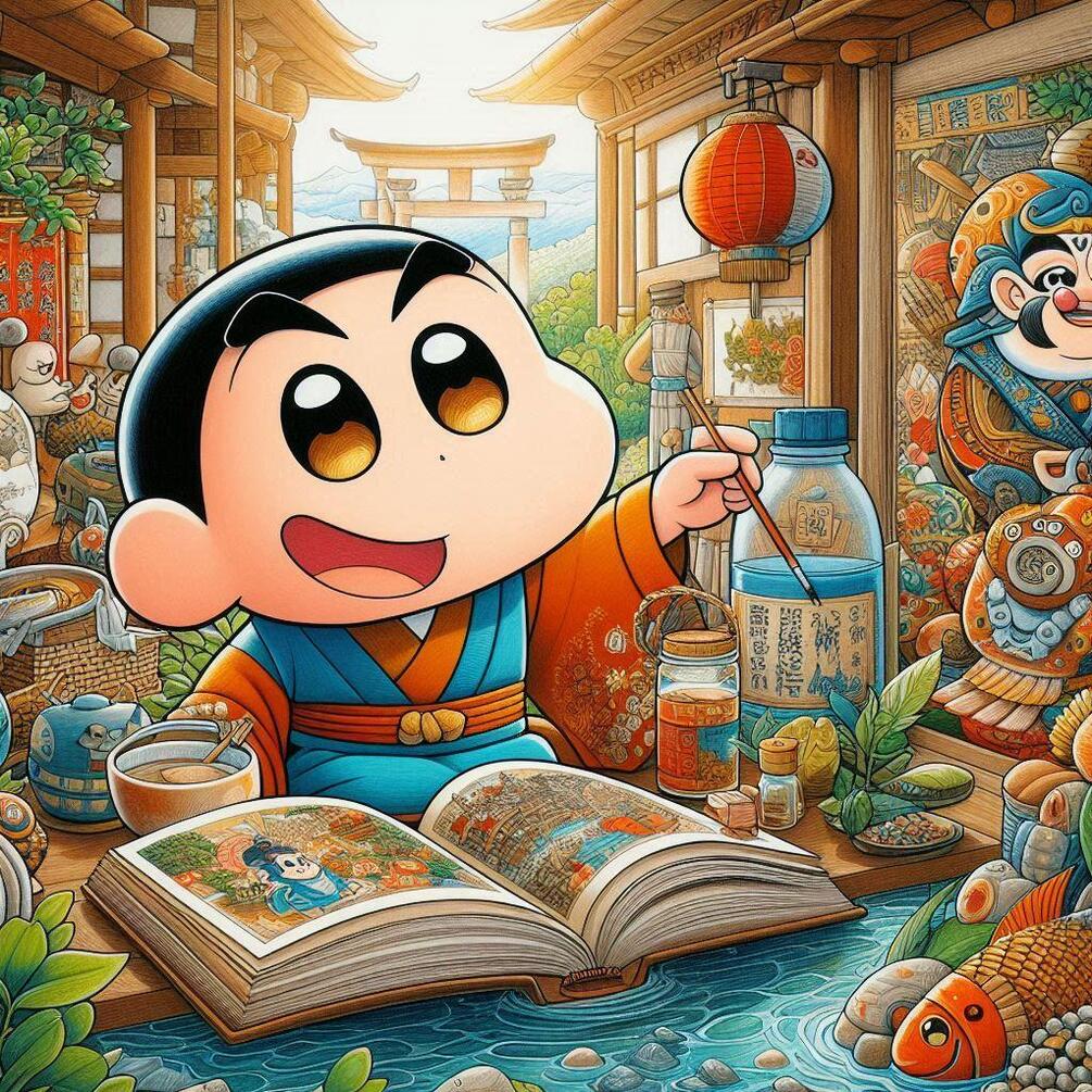 🎨 Expressive and Playful Shinchan Art - Abstract Expression Images 🖌️