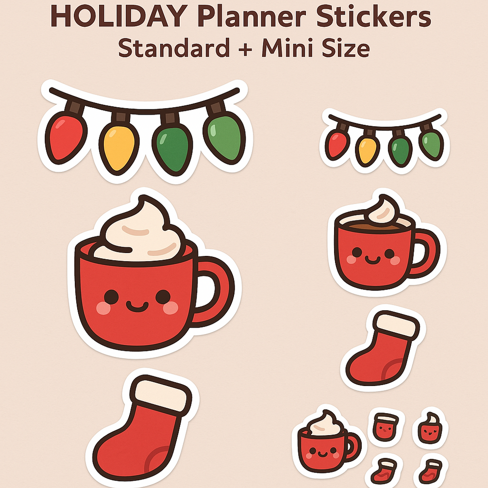 HOLIDAY Planner Stickers – Standard + Mini Size
