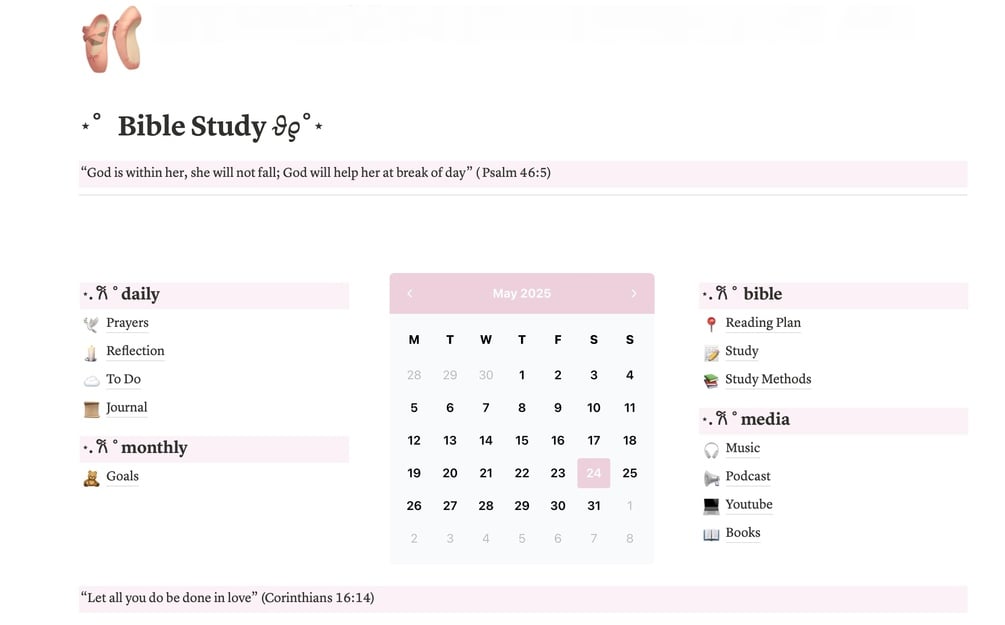 Bible Study Notion Template 𝜗𝜚