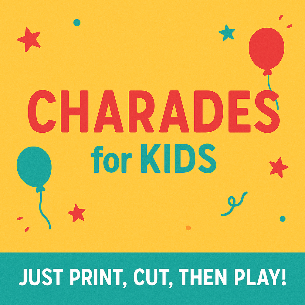 Kids Super fun and silly Charades Game - Just Print, Cut and Play!