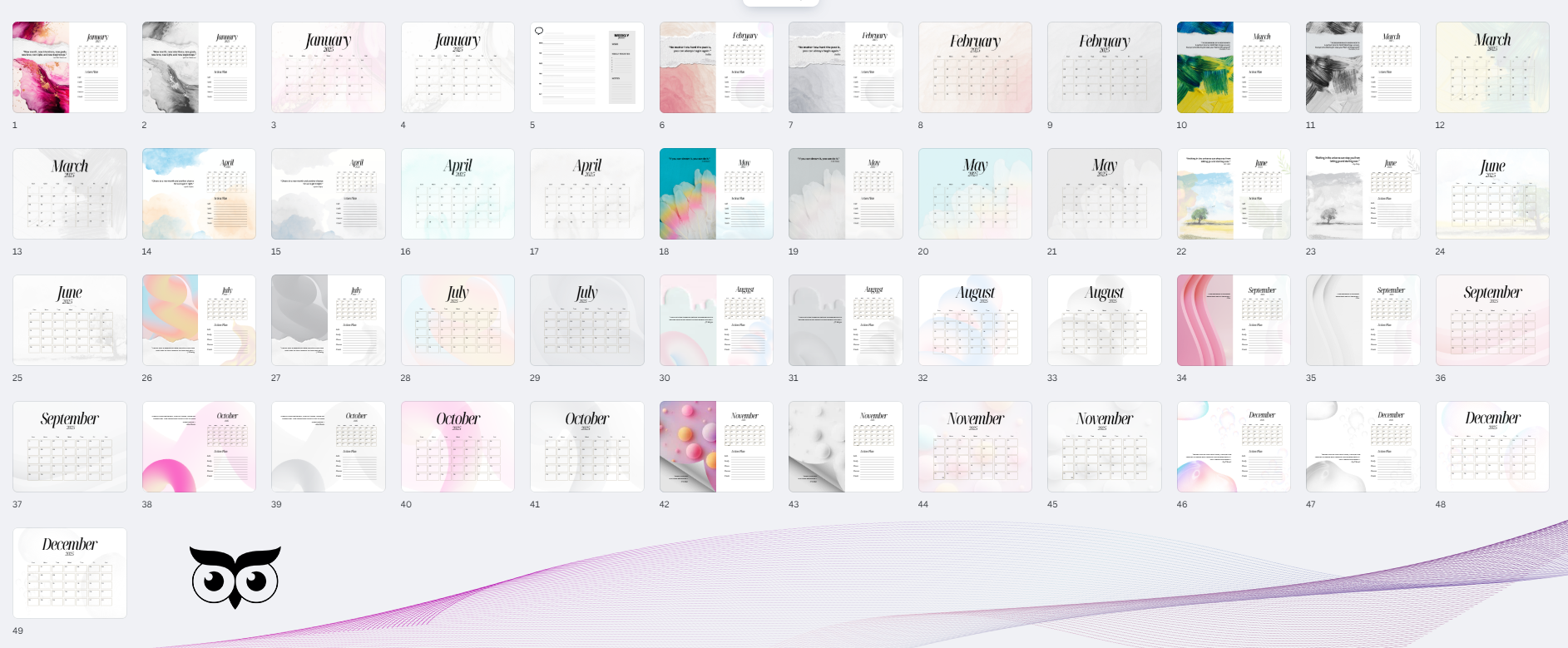 2025 Calendar with Quotes and 5F's Action Plan Plus Weekly Planner