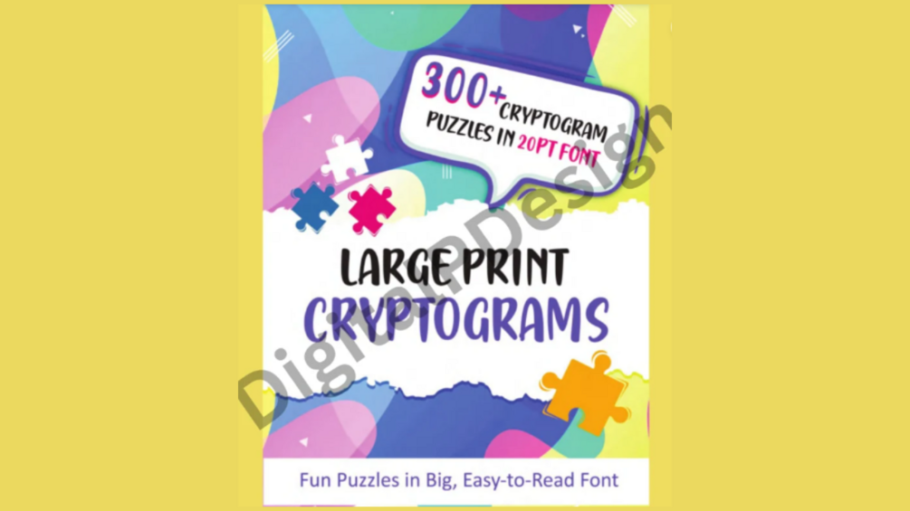 Large Print Cryptograms For Adults, Seniors, Fun Puzzles with Solutions