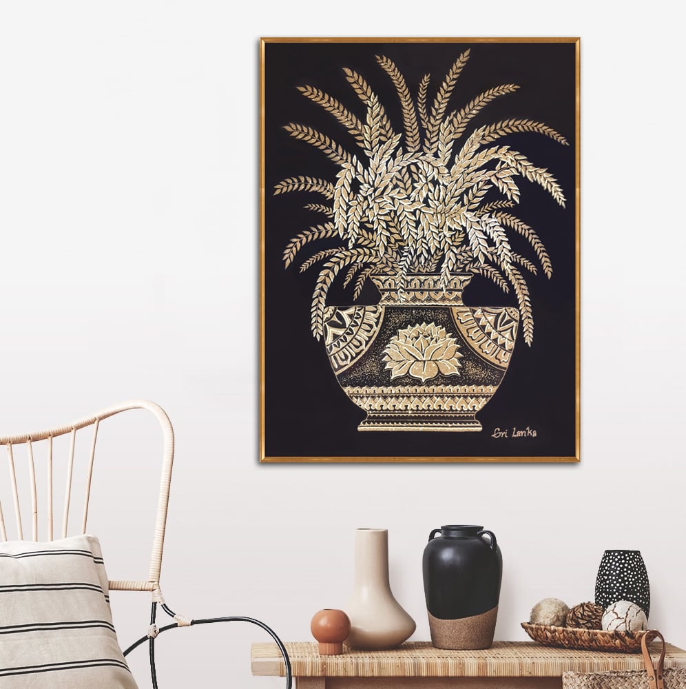 Sri Lankan Traditional Hand Made Gold Colour Glitter Art Of Punkalasa ...