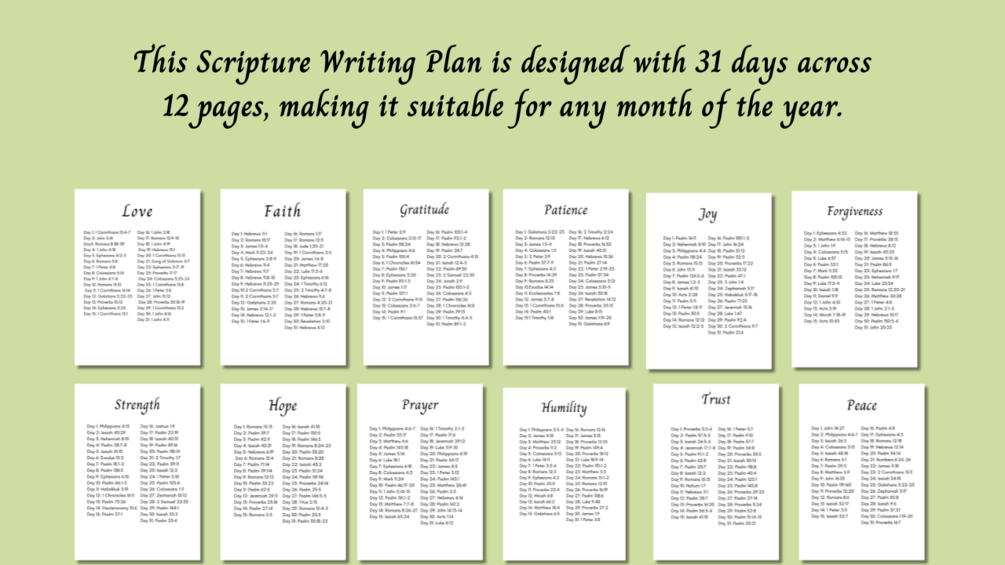 12 months Scripture Writing Plans | Bible verses | scripture plan ...