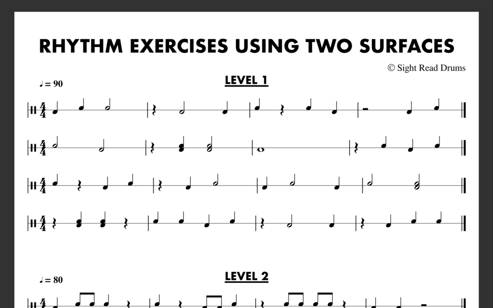 Rhythm Exercises Using Two Surfaces